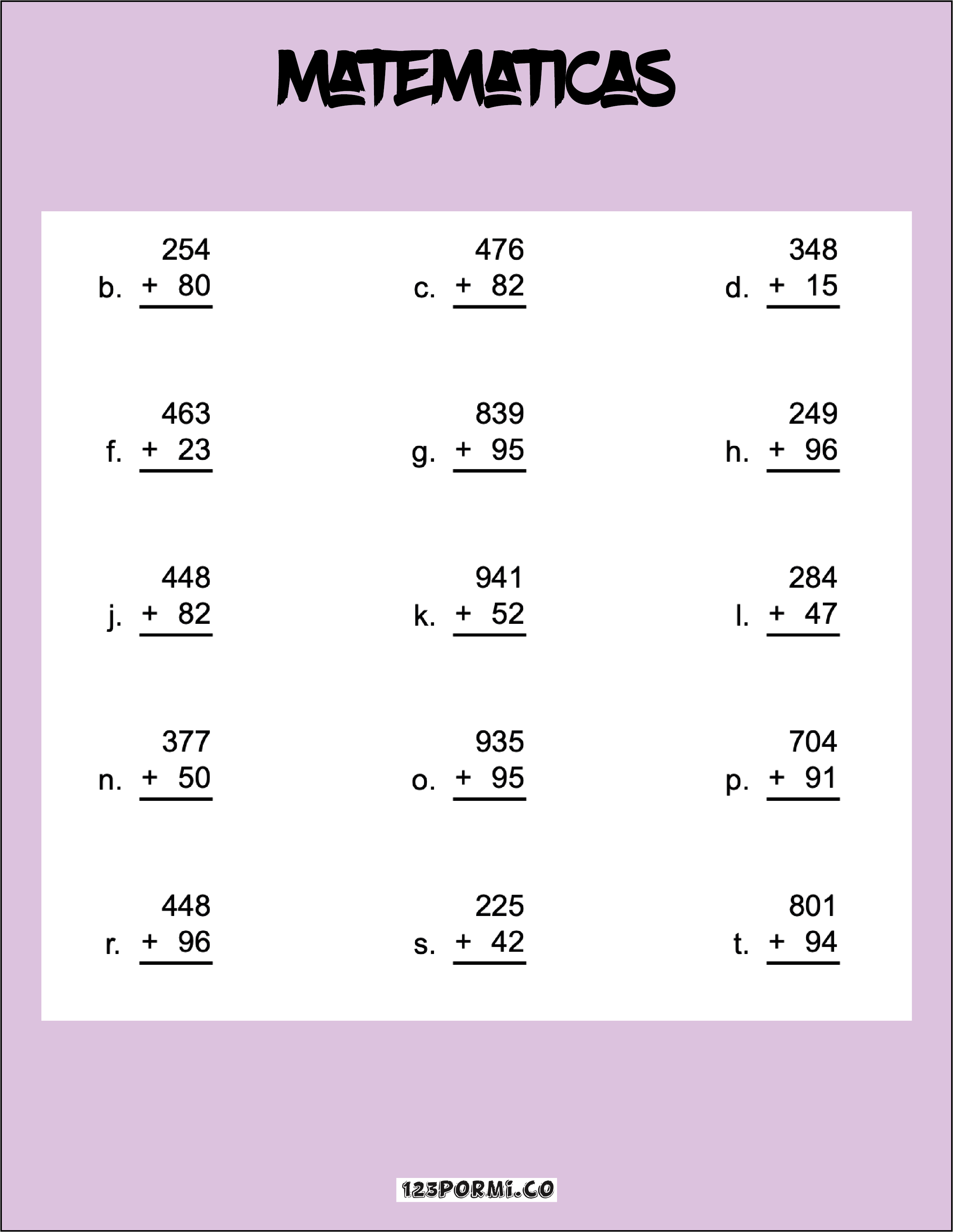 Sumas – 123 por mi