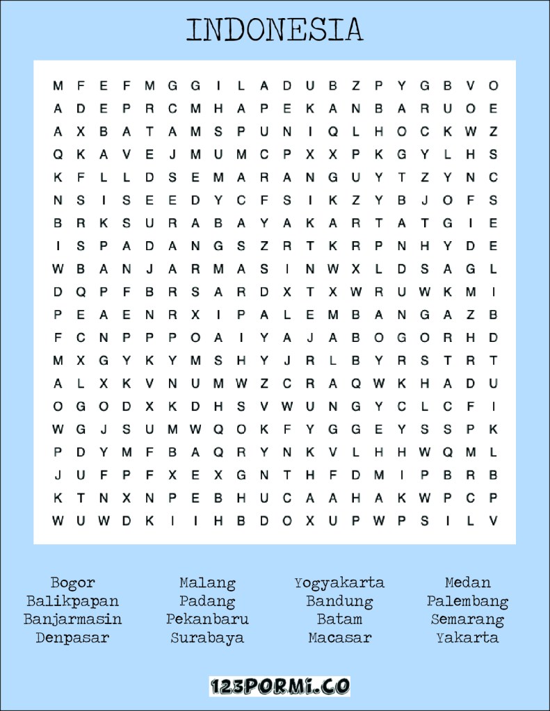 Crossword puzzle Indonesia – 123 por mi