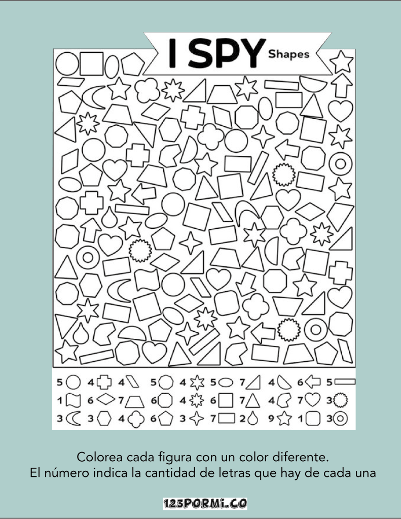 Colorea las figuras – 123 por mi