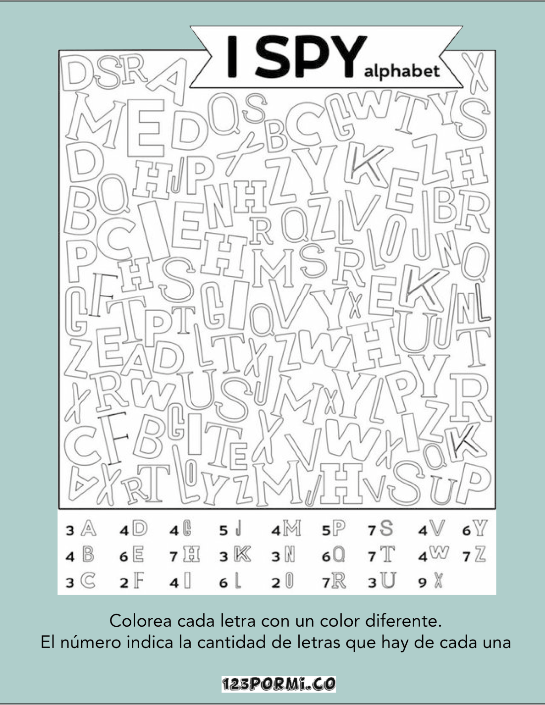 Colorea las figuras – 123 por mi