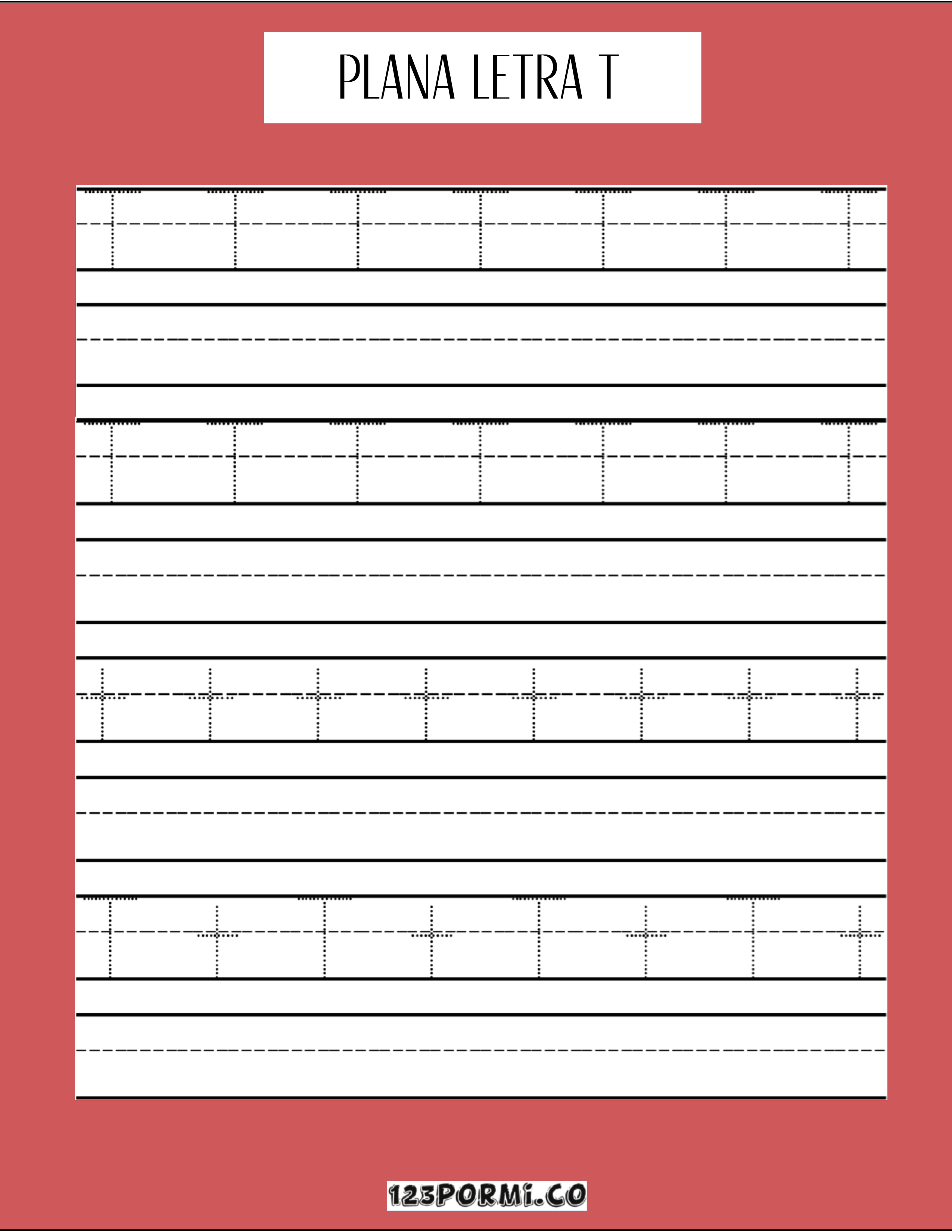 Plana letra T – 123 por mi