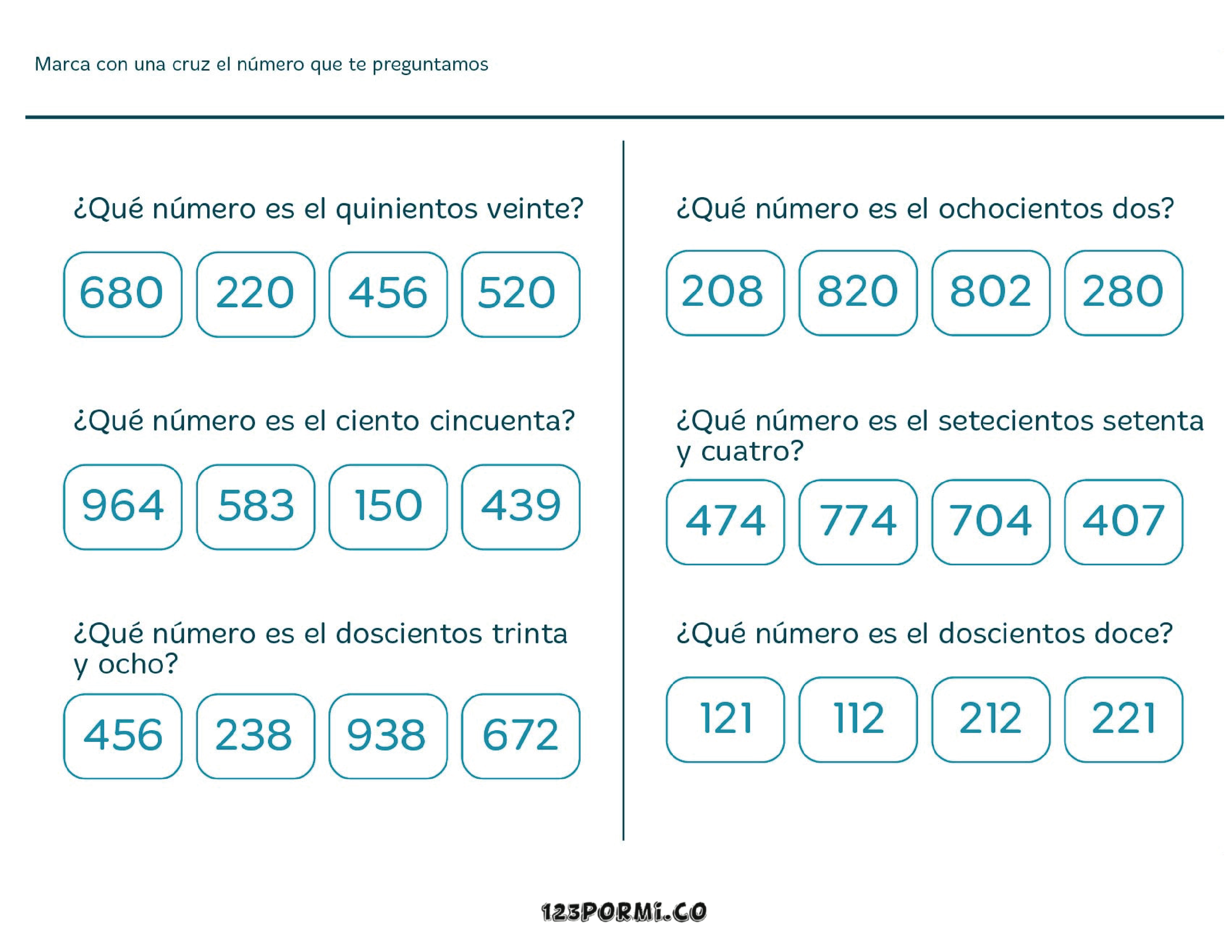Actividades matematicas – 123 por mi