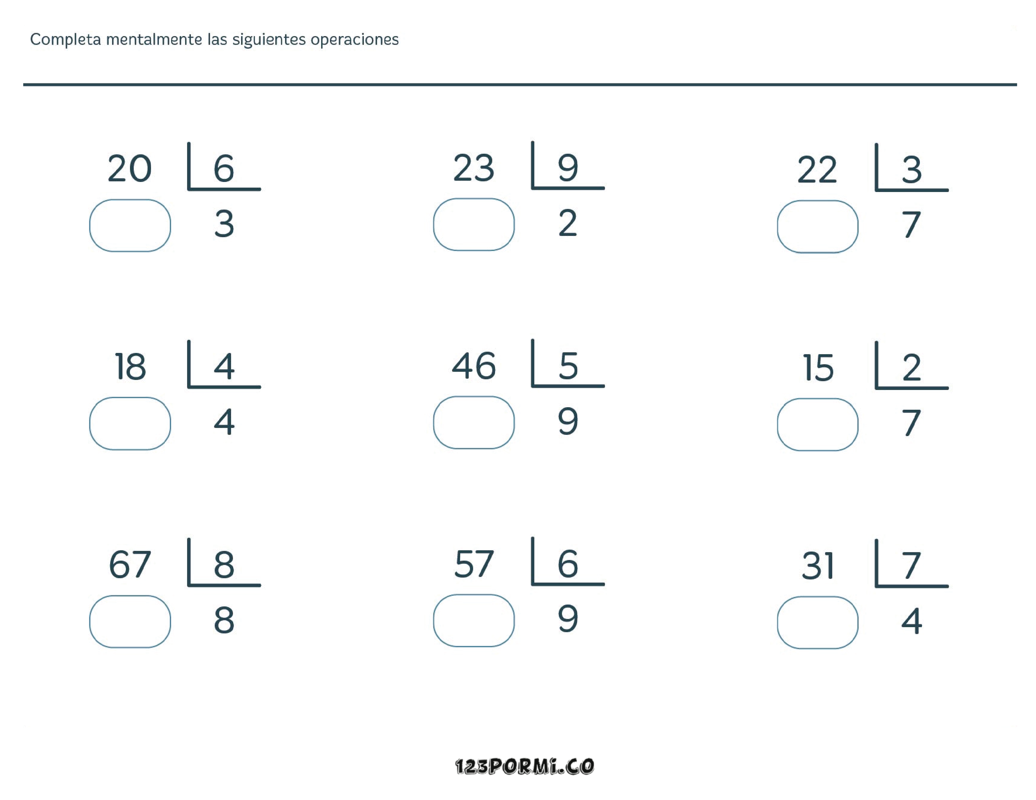 Actividades de matemáticas – 123 por mi