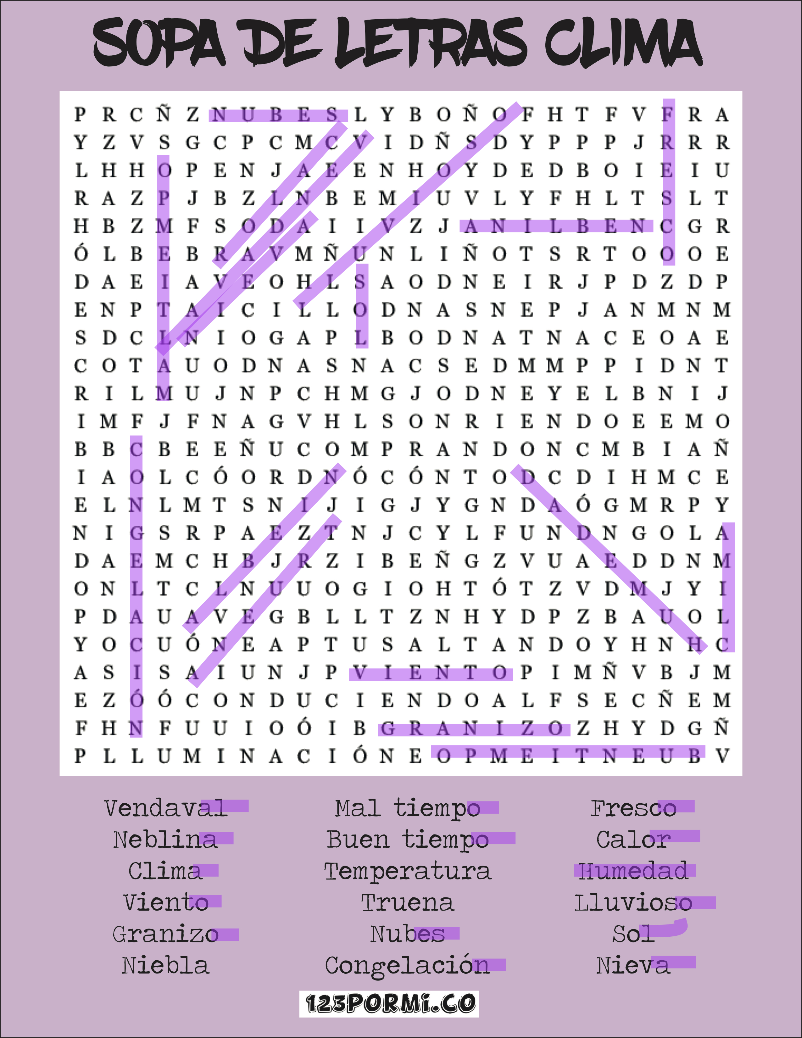 Sopa De Letras En Espanol Sopas De Letras En Español Letra Grande