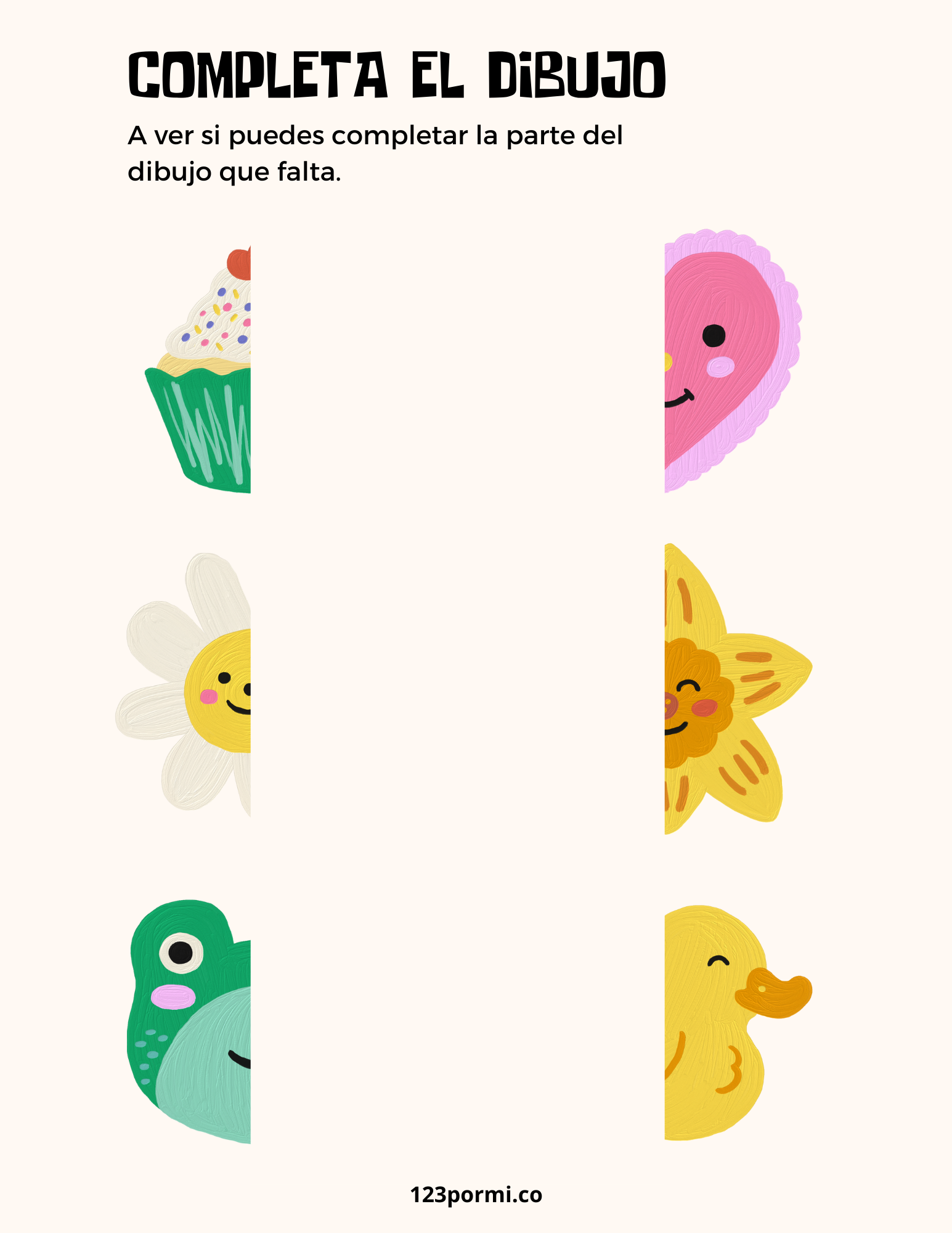 Completa el dibujo – 123 por mi