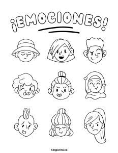 Identifica y colorea las emociones – 123 por mi