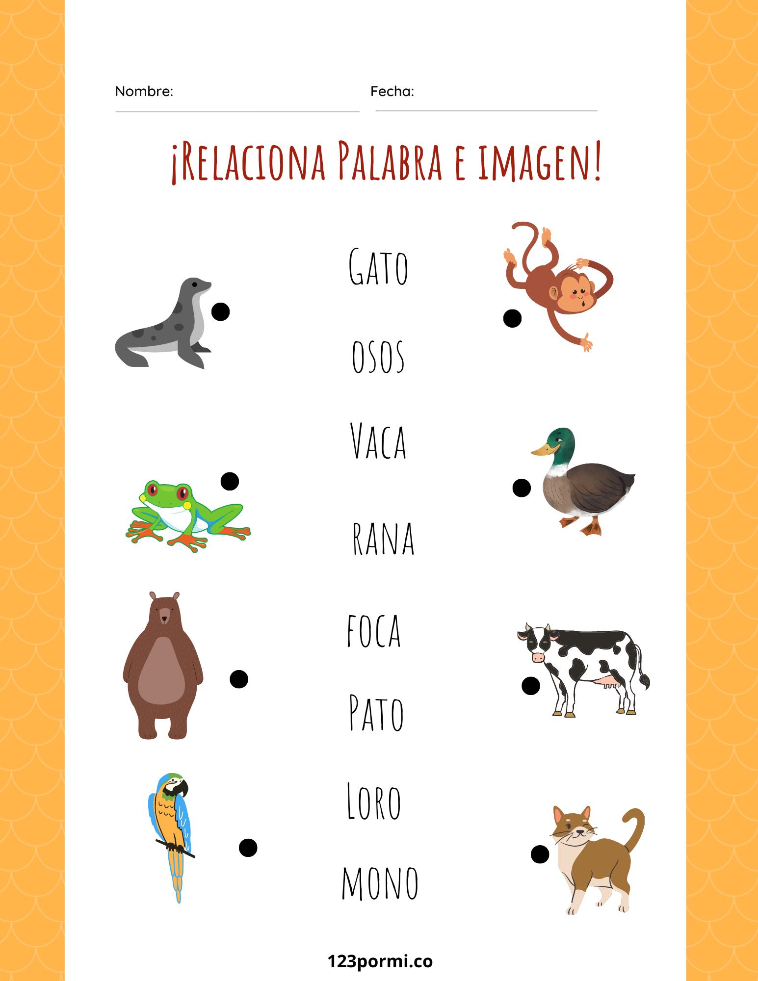 Relaciona la palabra con la imagen – 123 por mi