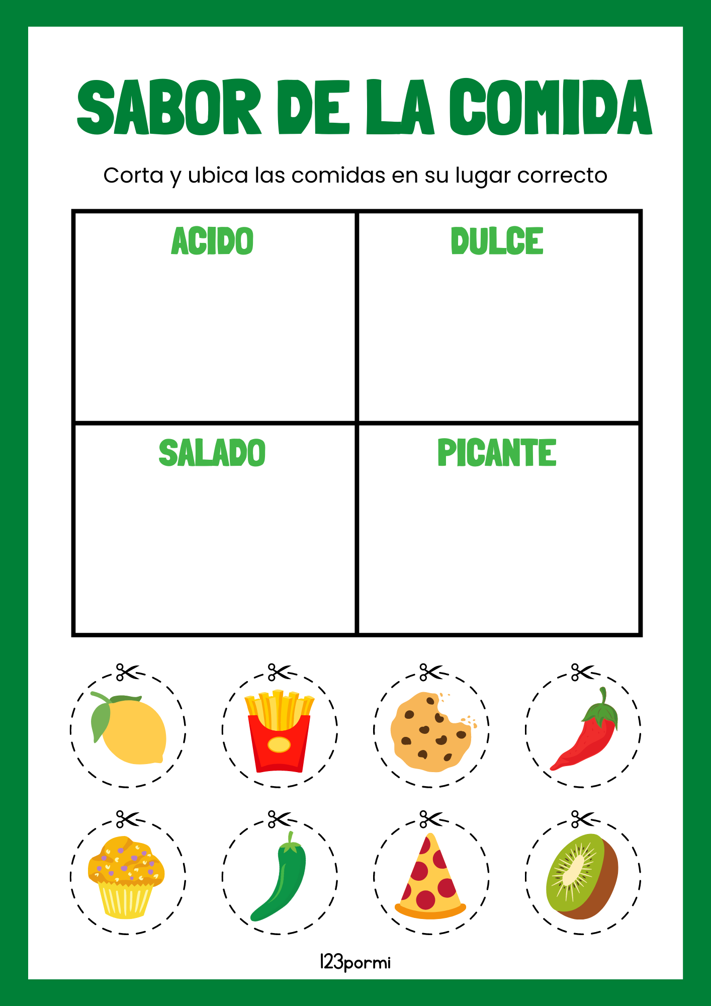 Clasifica los sabores – 123 por mi