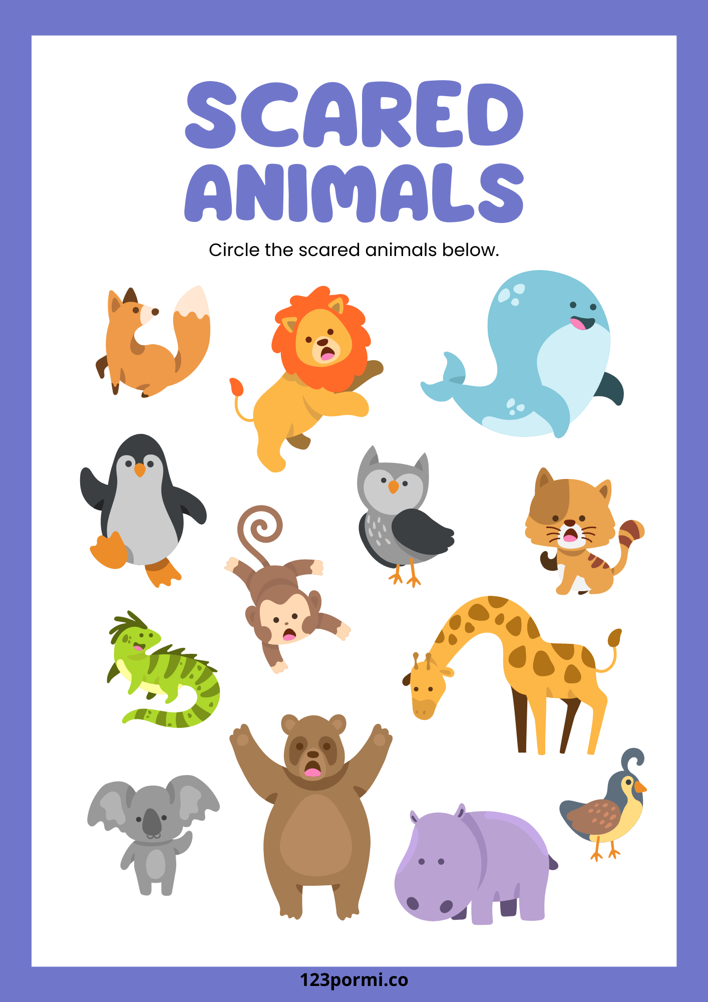 Circle the animals – 123 por mi