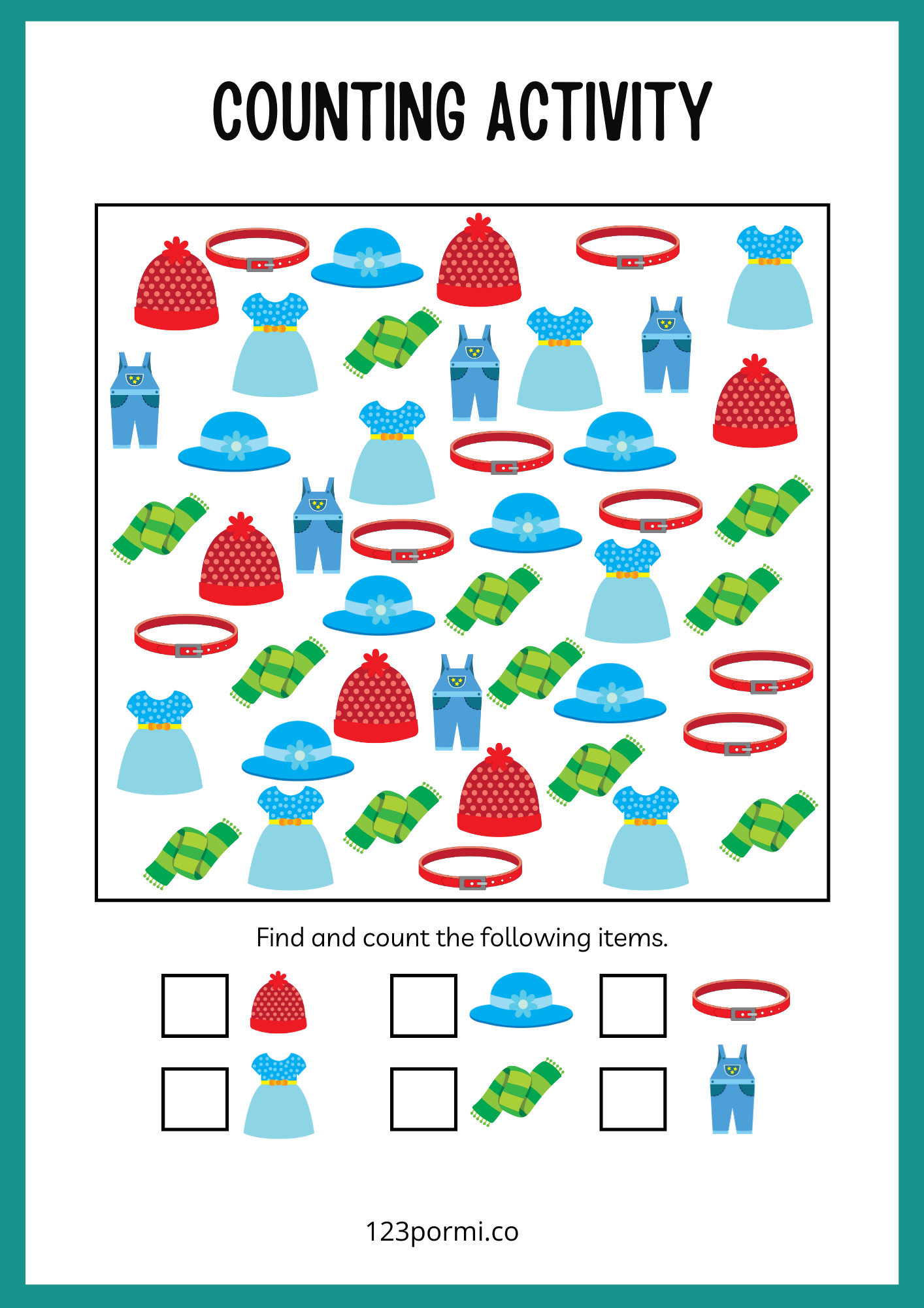 Counting activity – 123 por mi