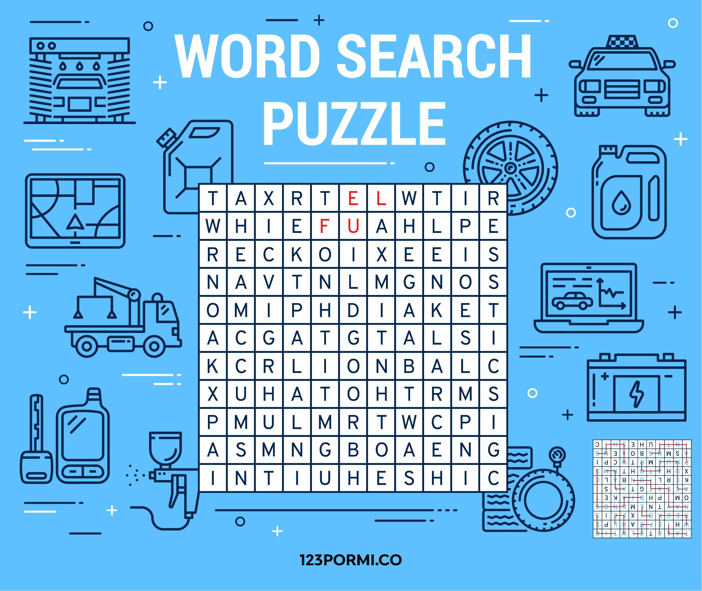 Cars word search – 123 por mi