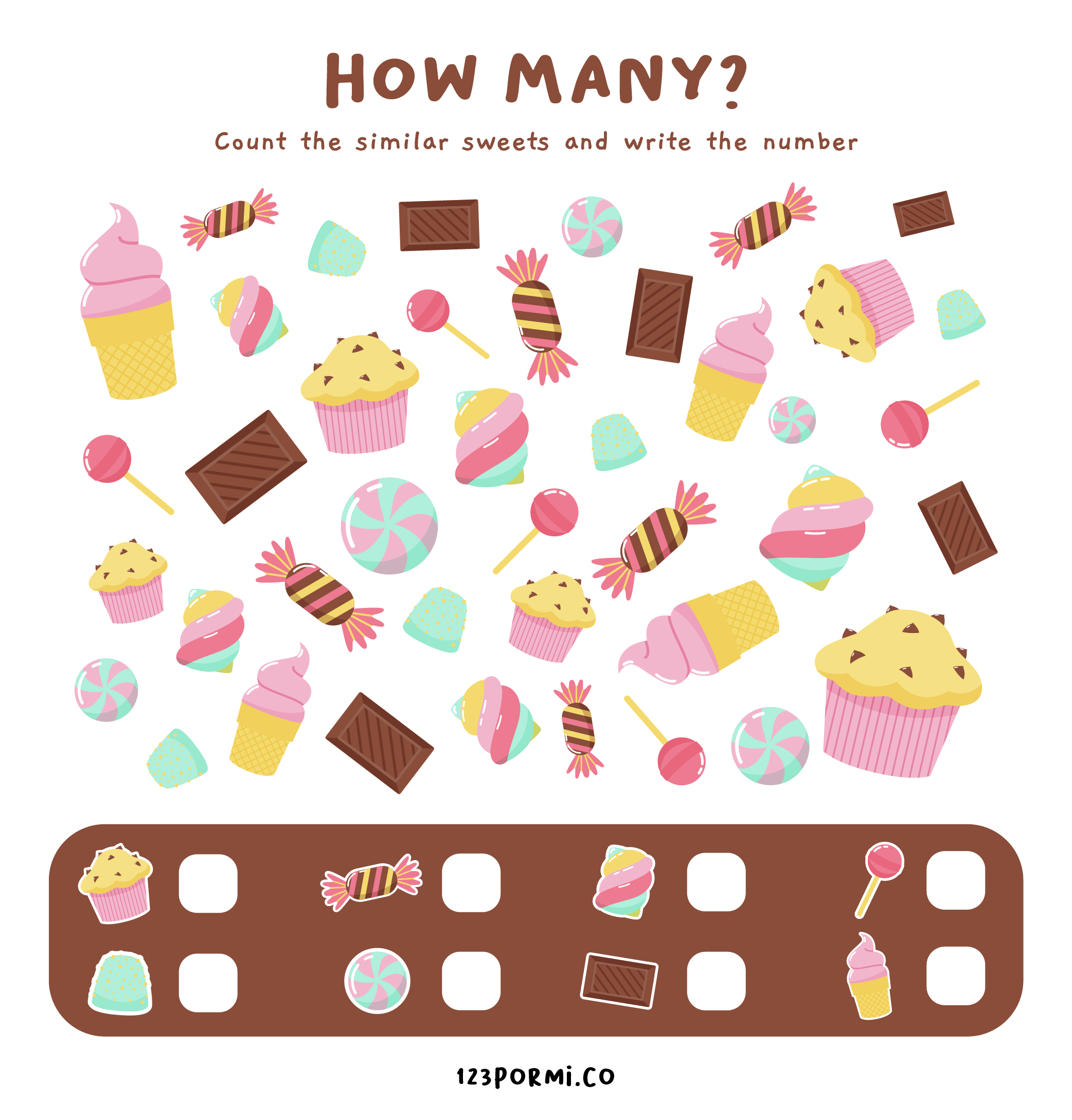 How many sweets? – 123 por mi