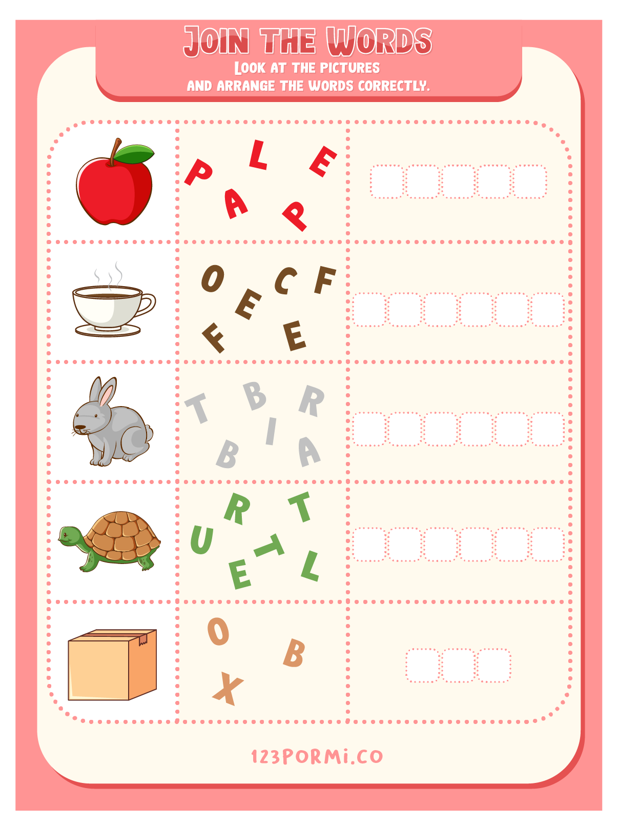 Join the words – 123 por mi