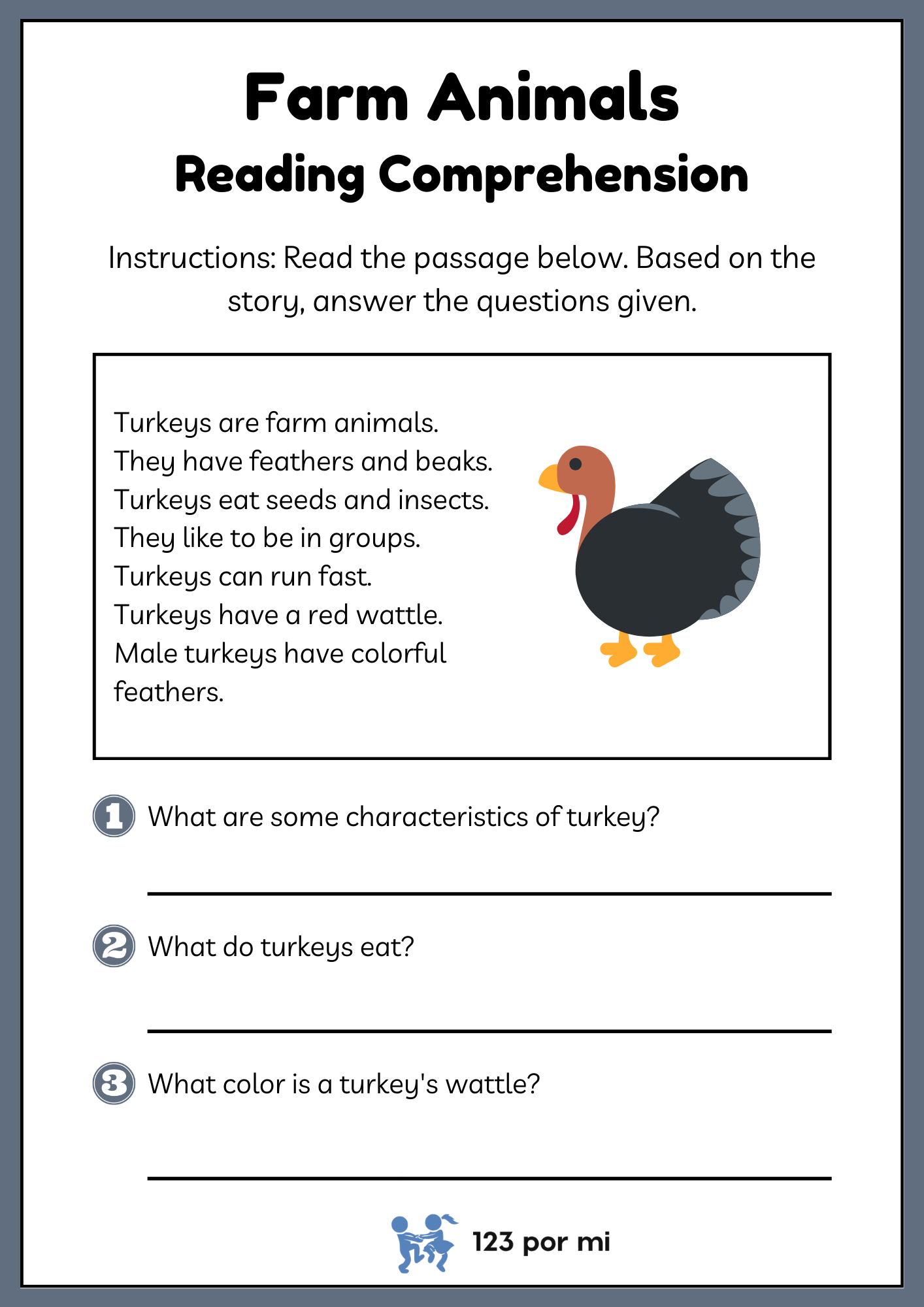Turkey reading comprehension – 123 por mi