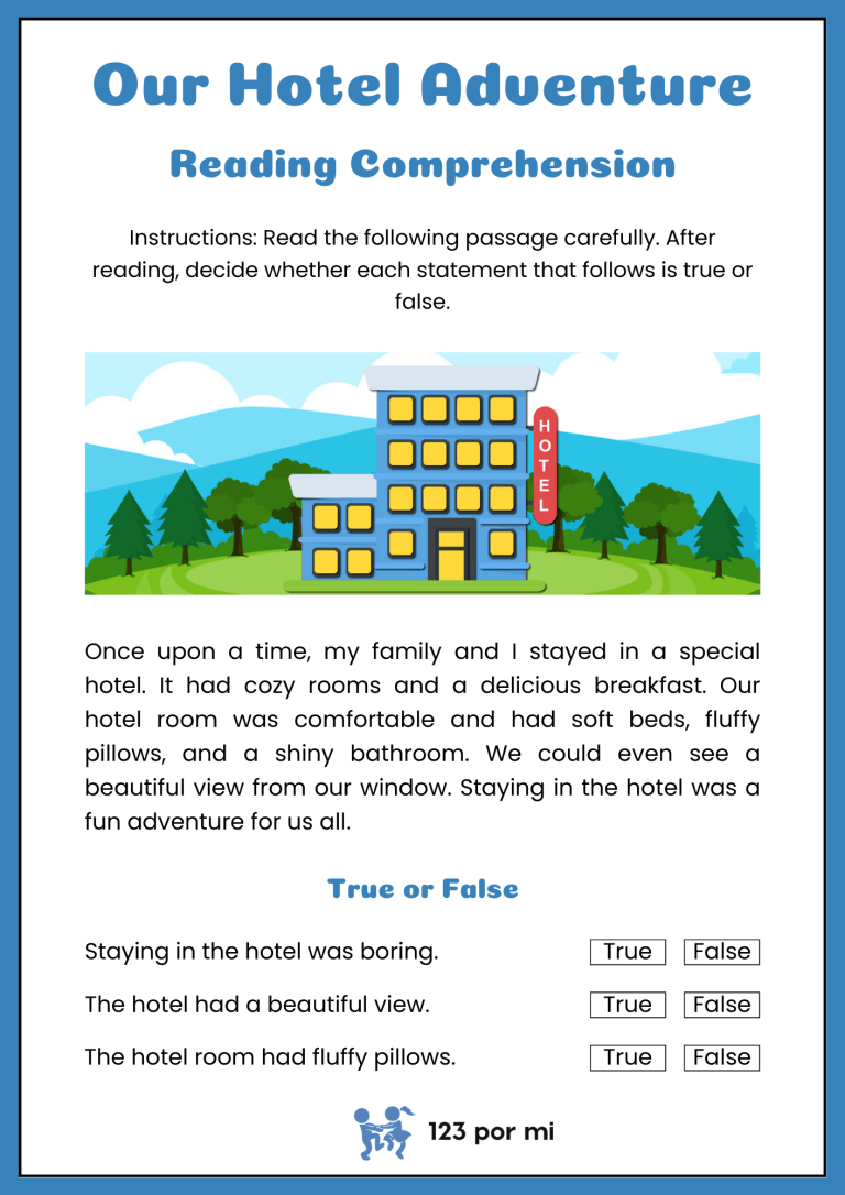 Hotel reading comprehension – 123 por mi