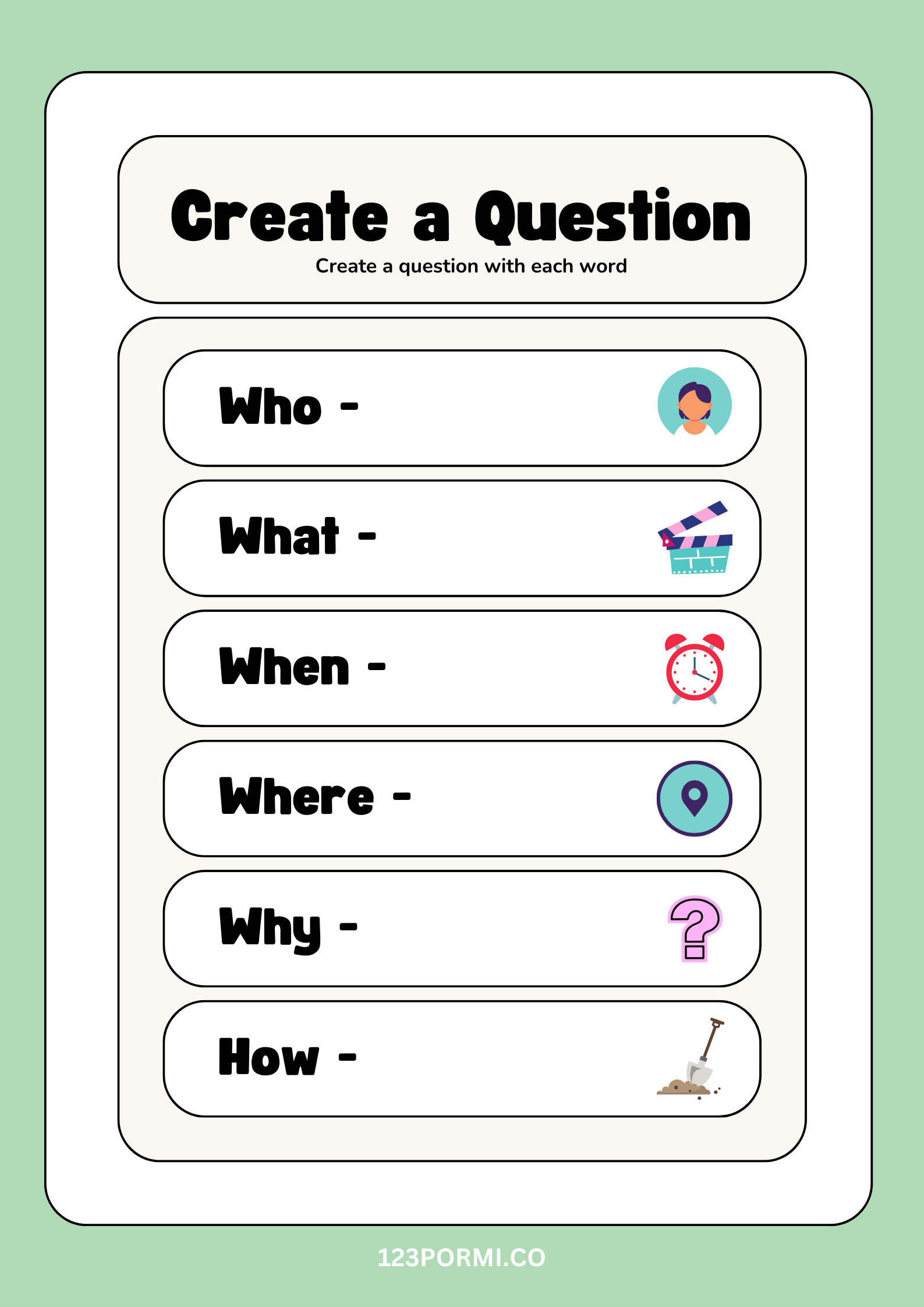 Create a question – 123 por mi