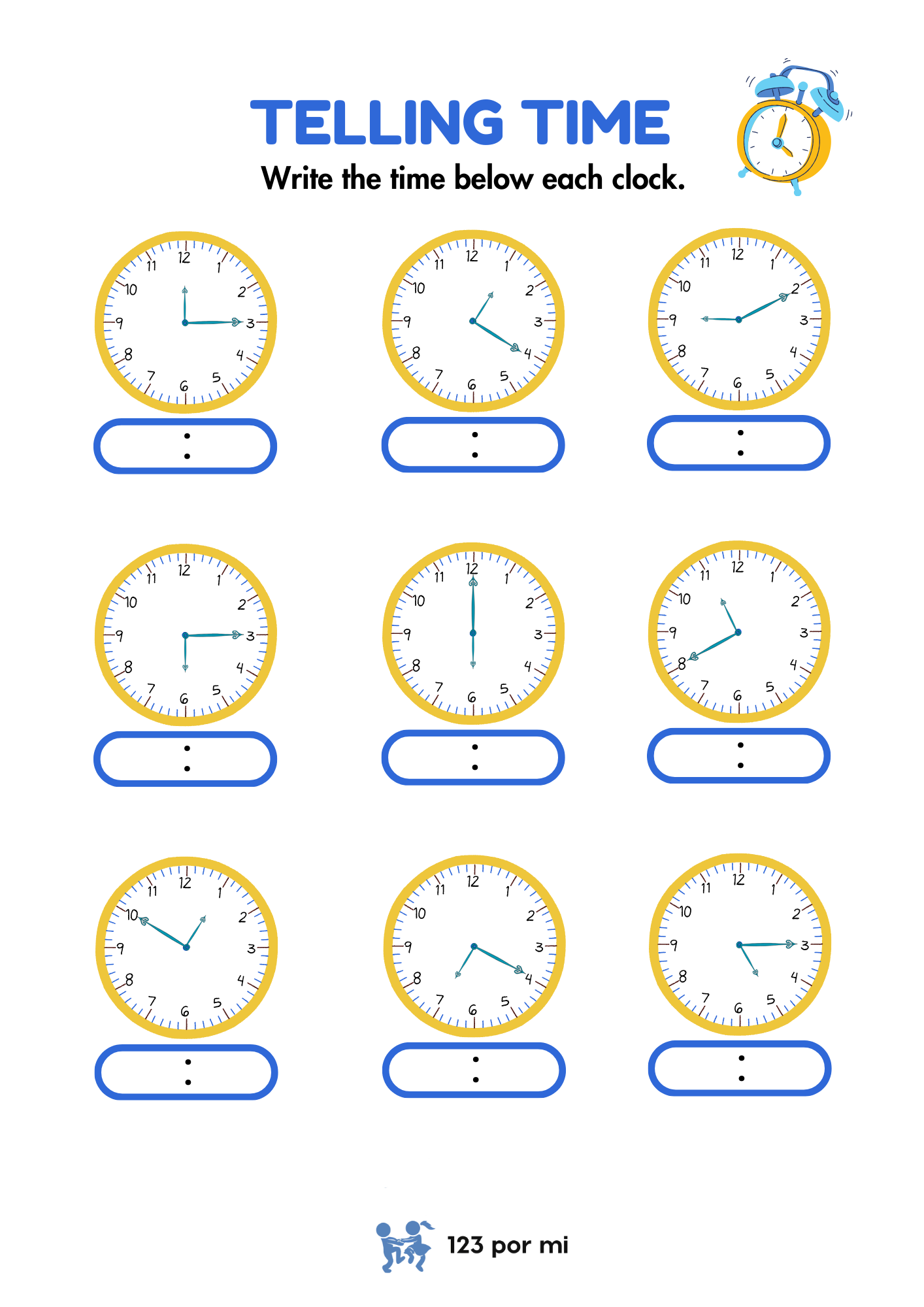 Telling time – 123 por mi