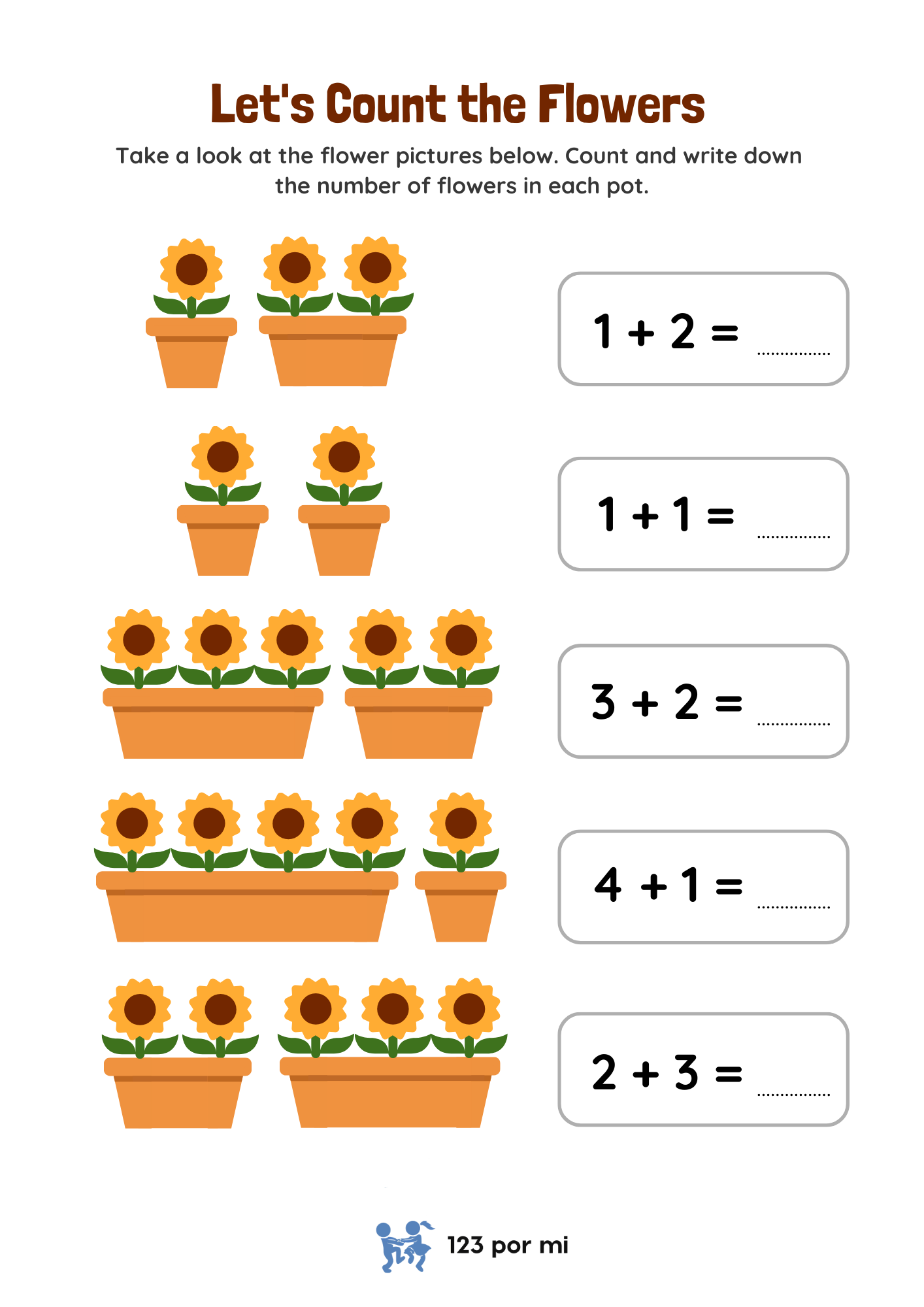 Let’s count the flowers – 123 por mi