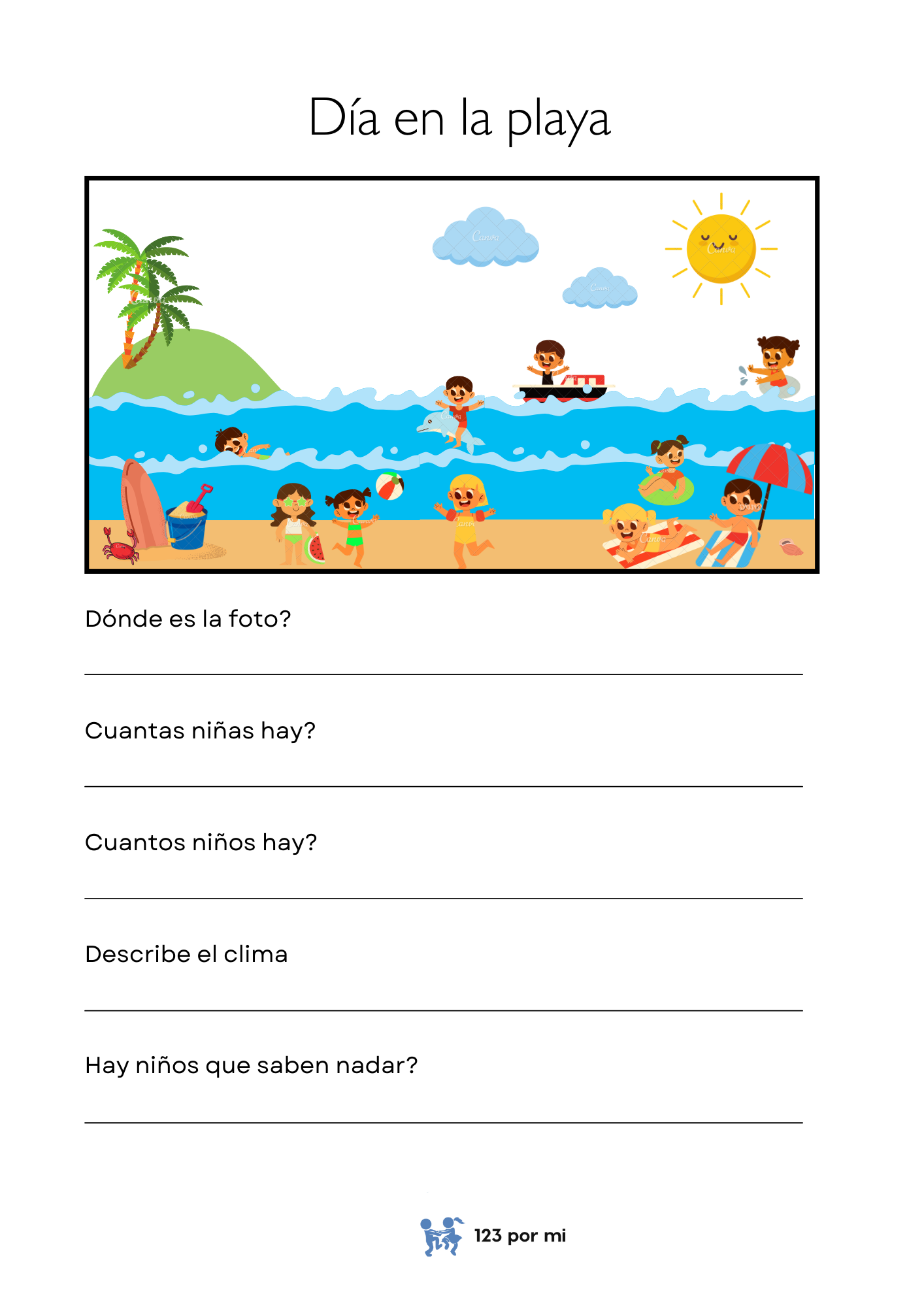 Día en la playa – 123 por mi