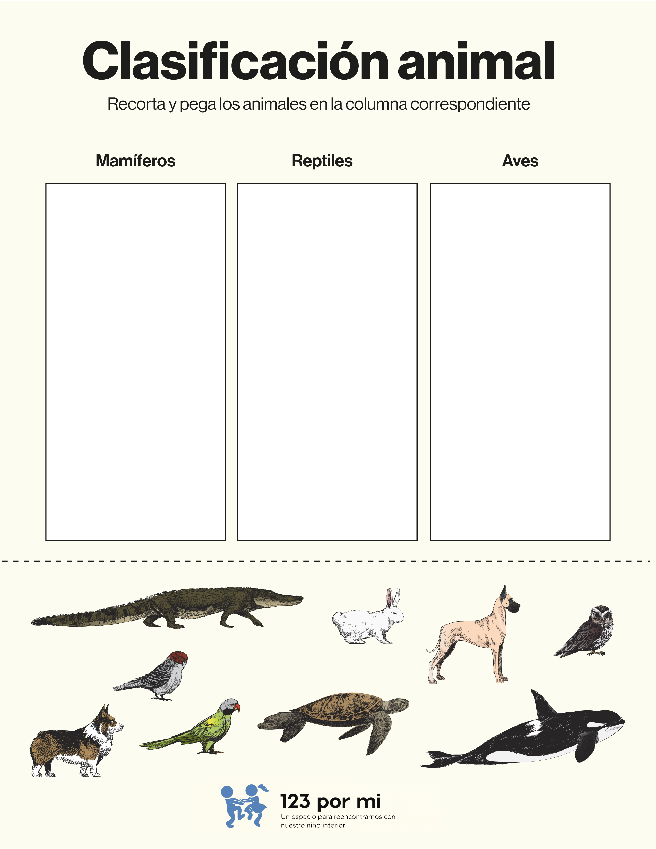 Clasificación animal – 123 por mi